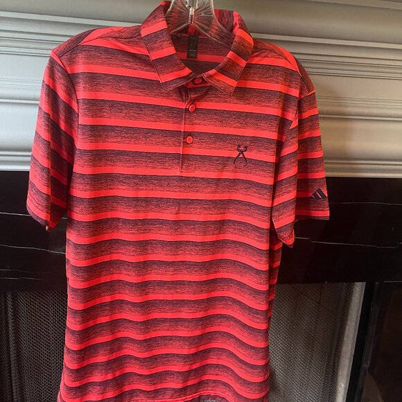 adidas | Shirts | Adidas Red Stripe Mens Golf Shirt Members Only Tpc ...